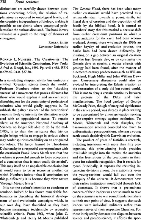 Ronald L Numbers The Creationists The Evolution Of Scientific