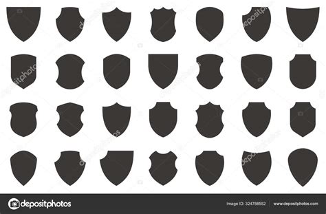 Shield Icons Collection Protect Shield Vector Stock Vector Image By
