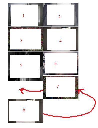 html how to display images next to each other n two colums with