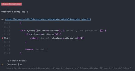 decimal 5 5 error undefined array key 1 · issue 413 · laravel shift