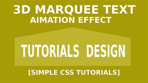 pure css 3d marquee text animation effects simple html css tutorials