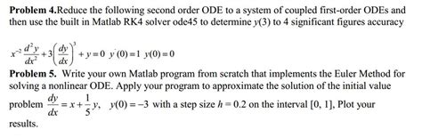 solved problem 4 reduce the following second order ode to a