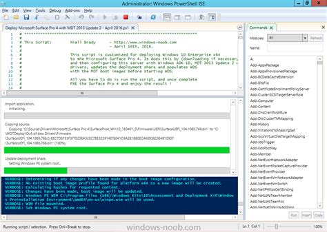 how can i use powershell to deploy windows 10 x64 to the