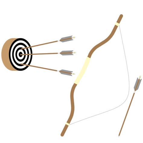 弓道 弓と矢と的 無料イラスト素材｜素材ラボ