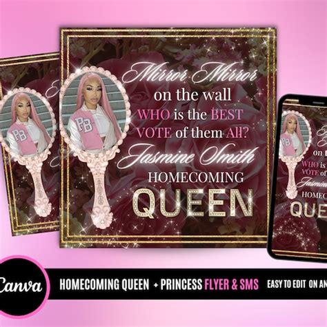 Homecoming Queen Flyer Homecoming Vote For Me Social Media Etsy