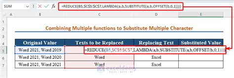 How To Substitute Multiple Characters In Excel 7 Methods Exceldemy