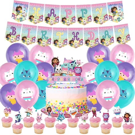 Buy Gabbys Dollhouse Birthday Decoration 32 Pieces Party Decoration