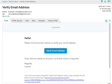 laravel 5 7 email verification w3resource