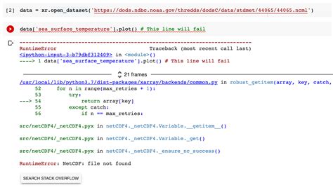 a workaround for a common error on ndbc dods ocean data lab