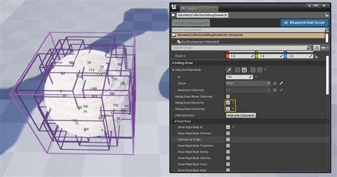 geometry collection debug draw unreal engine documentation