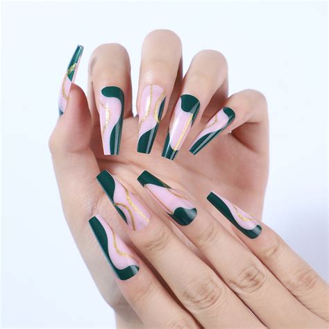 Luxury Extra Long Coffin Strongest Nails Glue Pre Design Press On Nails
