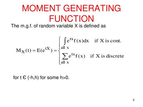 ppt moment generating function and statistical distributions