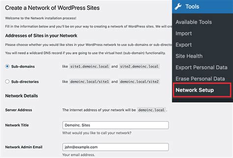 how to create a wordpress multisite with different domains 4 steps