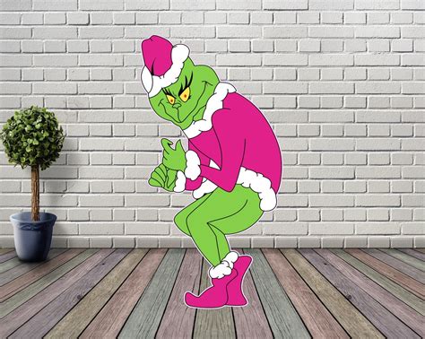48 Inch Pink Grinch Stealing Christmas Lights Printable File Etsy