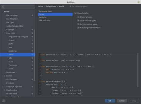 how do i activate type annotations hints in kotlin like depicted