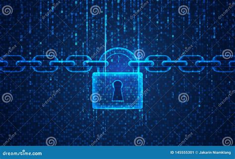 cyber lock stock vector illustration of data binary 145555301