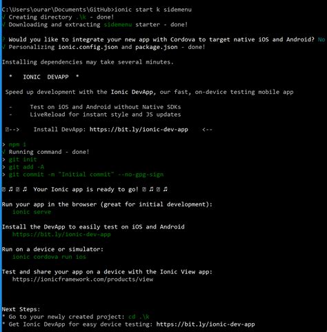 node js ionic cordova on windows 7 cannot create project