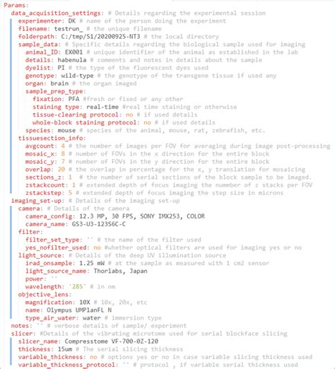 an example configuration file in yaml the metadata pertaining to