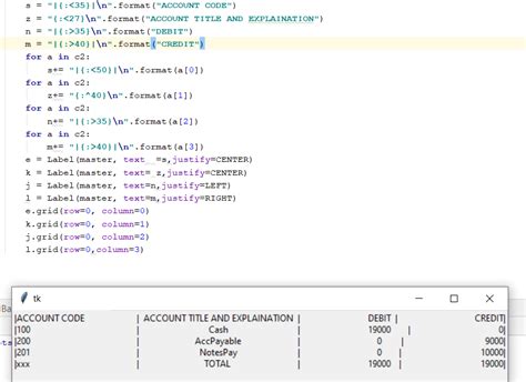 python how to align a sqllite3 database output in tkinter stack