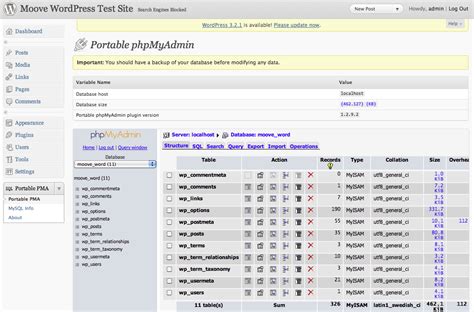 portable phpadmin for wordpress moove agency