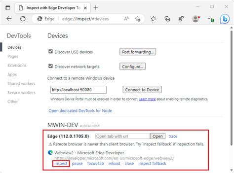 remote debugging webview2 winui 2 uwp apps with remote tools for