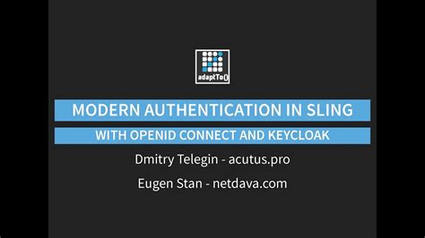 modern authentication in sling with openid connect and keycloak youtube
