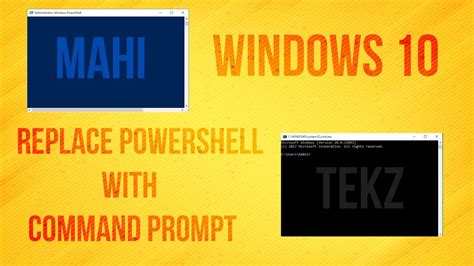 Windows 10 How To Replace Powershell With Command Prompt Youtube