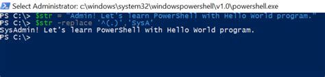 powershell replace first character in string shellgeek