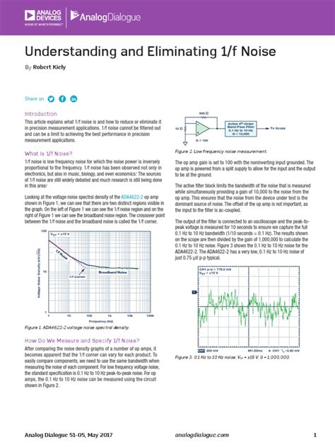 Understanding And Eliminating 1 F Noise Pdf Analogue Electronics