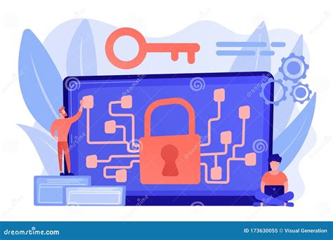 cryptography and encryption concept vector illustration stock vector