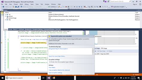 c exception system argumentexception stack overflow