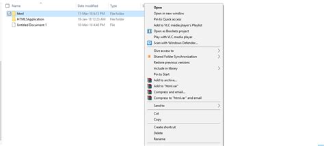 how to create html file in brackets