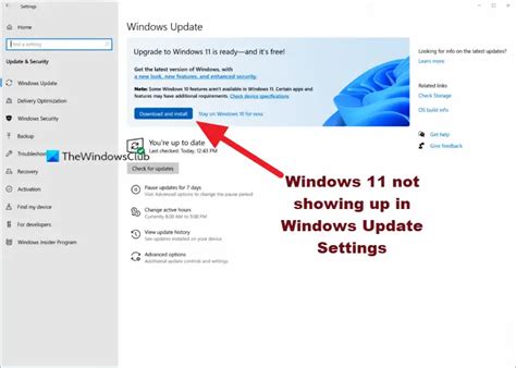 Windows 11 Not Showing Up In Windows Update Settings Thewindowsclub