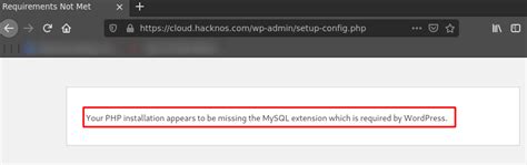 your php installation appears to be missing the mysql extension which