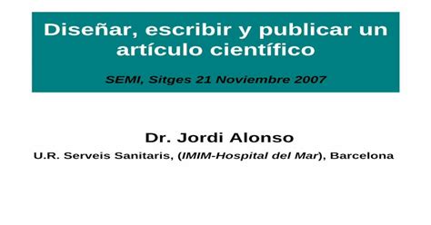 Pdf Diseñar Escribir Y Publicar Un Artículo Científico