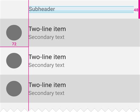 subheaders components material design guidelines