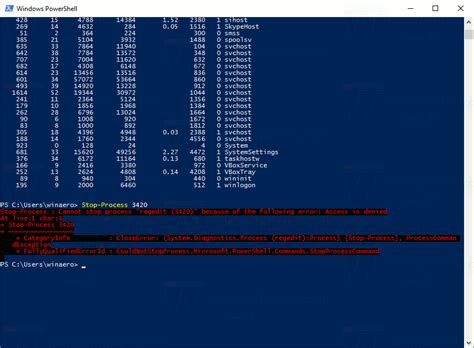 how to end a process with powershell vrogue