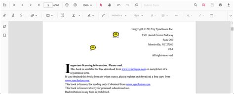 sticky notes annotation in react pdfviewer component syncfusion