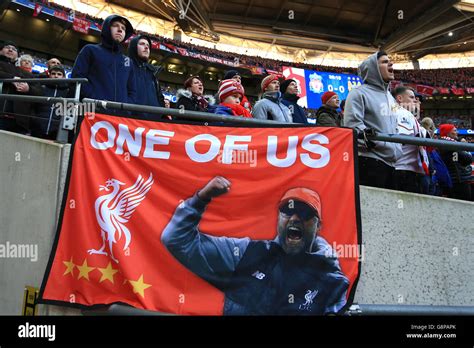 A General View Of Liverpool Fans In The Crowd With A Liverpool Manager
