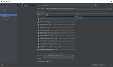 spring how to generate a runnable artifact with modules in intellij
