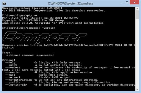 cómo instalar composer y laravel en windows