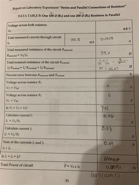 Series And Parallel Circuit Experiment Reporting Circuit Diagram