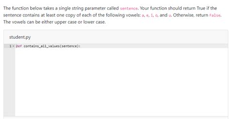 solved the function below takes a single string parameter