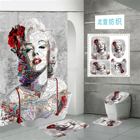Marilyn Monroe Sexy Woman Shower Curtain Bath Curtain Set Fashion
