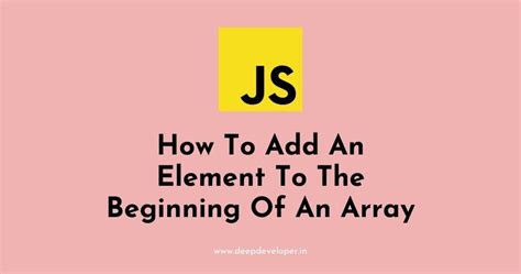 How To Add An Element To The Beginning Of An Array