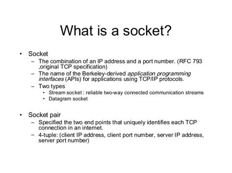 what is a socket the source for linux information