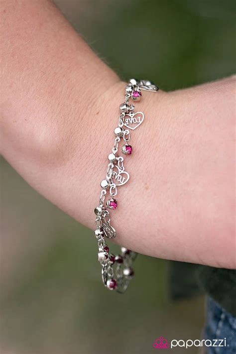 Paparazzi Bracelet ~ Valentine Wishes Pink Paparazzi Jewelry