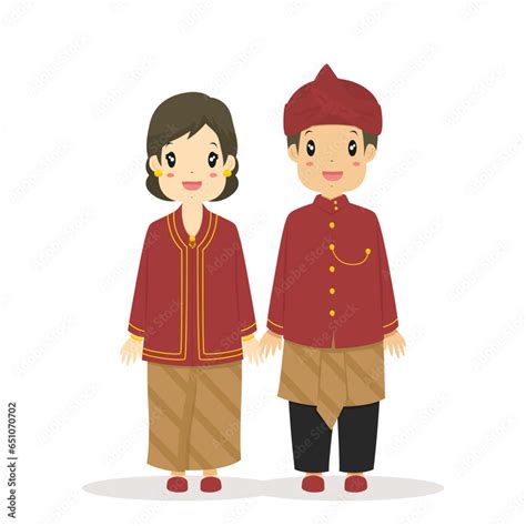 Happy Couple Wearing West Javanese Traditional Dress West Javanese