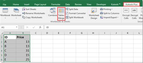 how to merge two tables by matching a column in excel