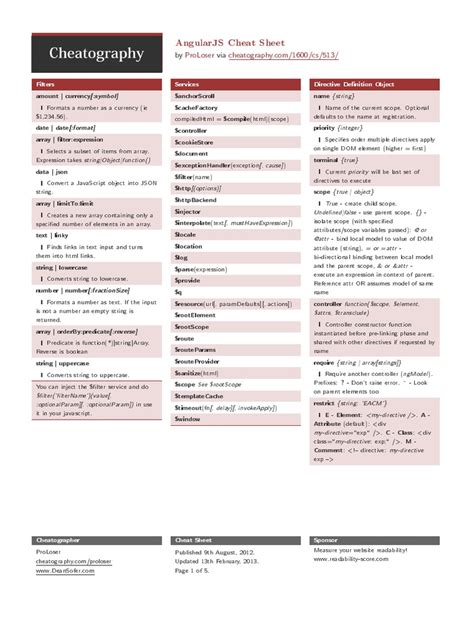 cheat sheet angularjs angular js scope computer science